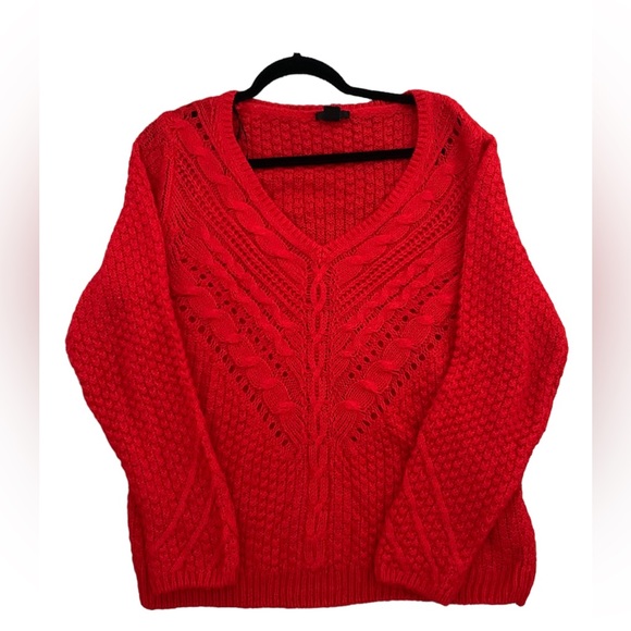 H&M | Sweaters | Hm Red Knit Sweater | Poshmark